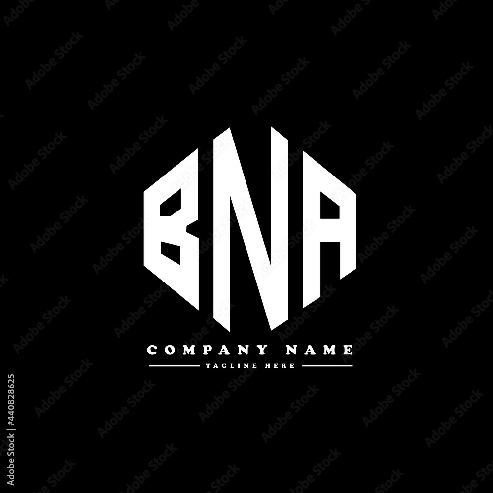 Стоковое векторное изображение «BNA letter logo design with polygon ...
