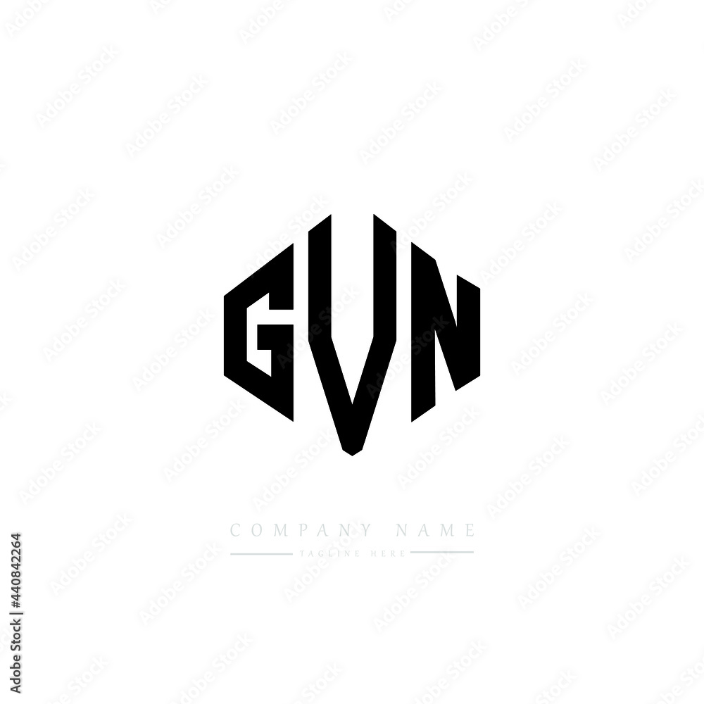 GVN letter logo design with polygon shape. GVN polygon logo monogram ...