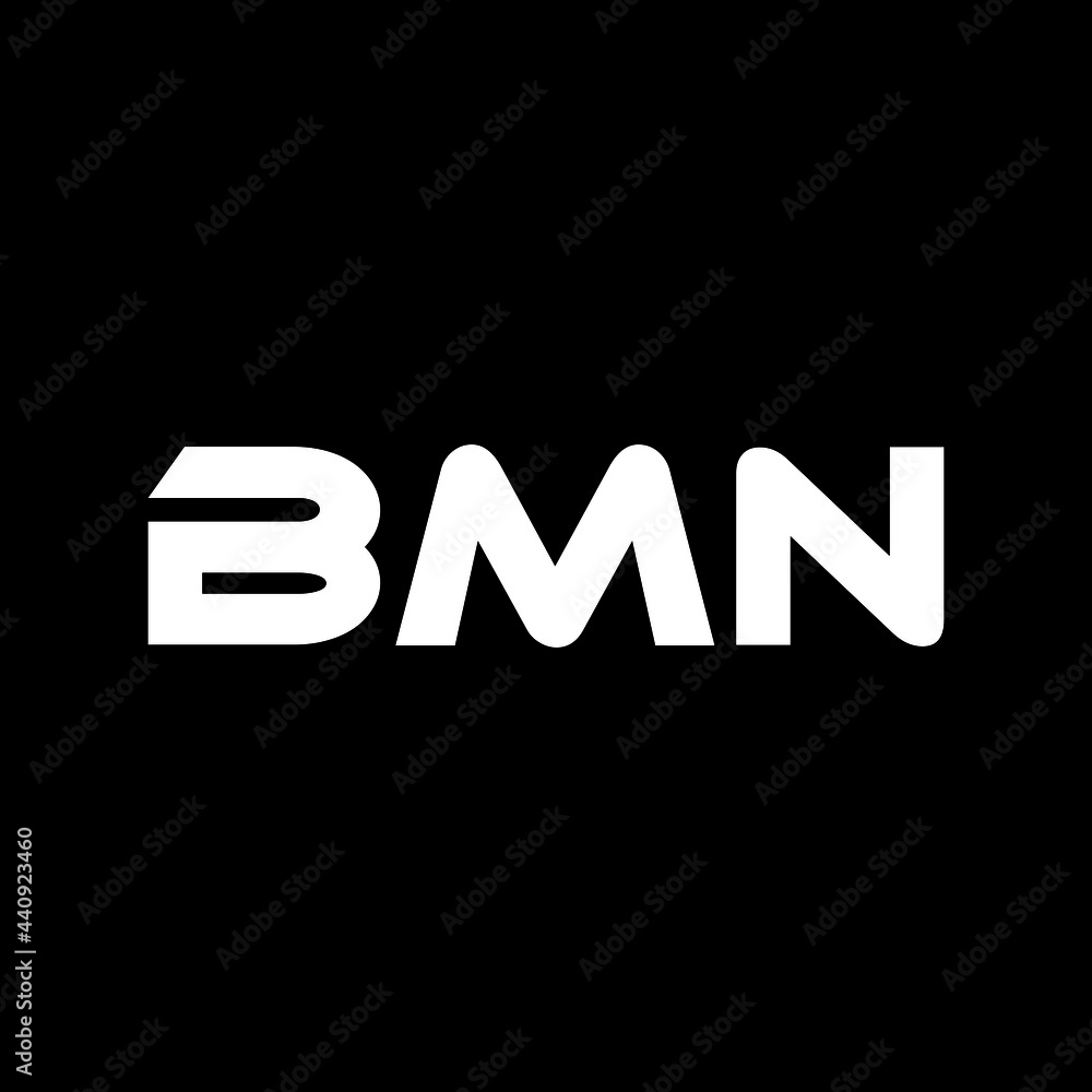 BMN letter logo design with black background in illustrator, vector ...