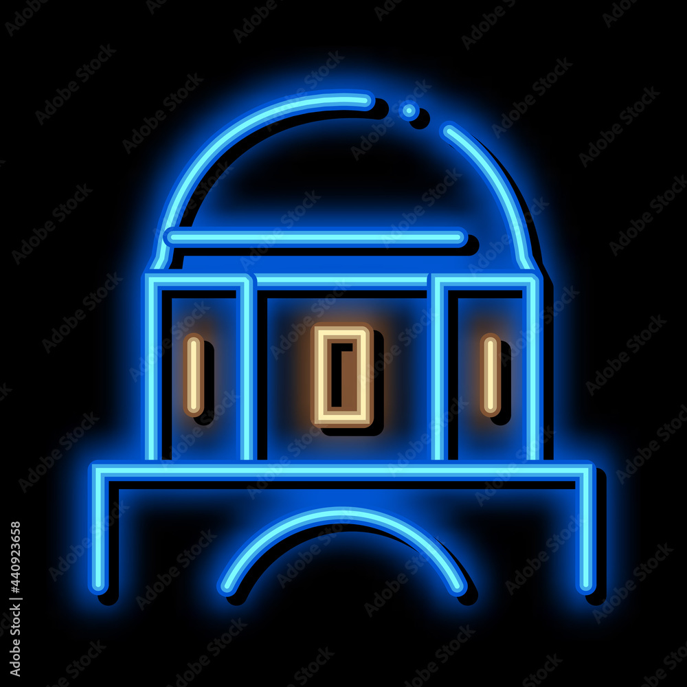 classical greek building dome neon light sign vector. Glowing bright ...
