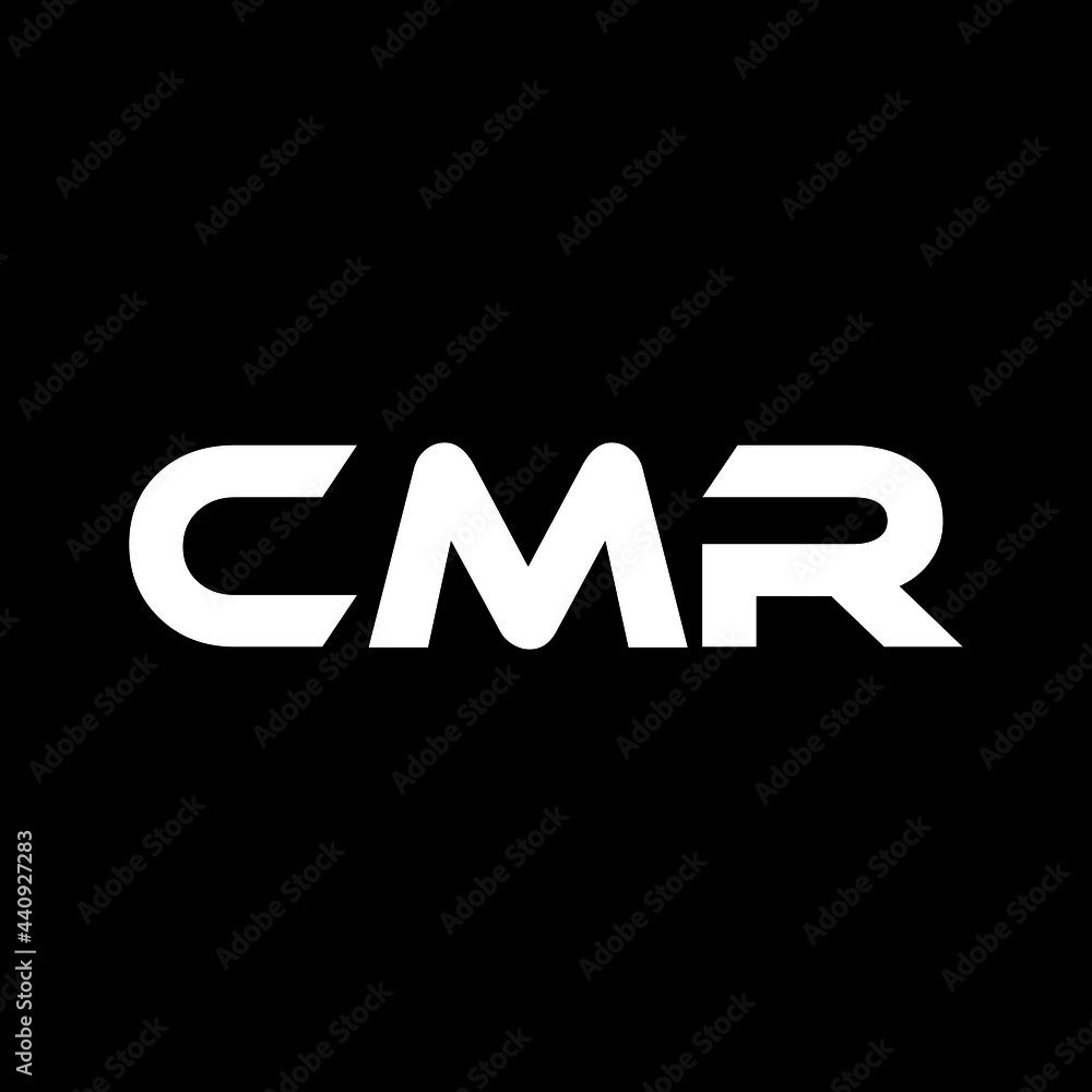 CMR letter logo design with black background in illustrator, vector ...