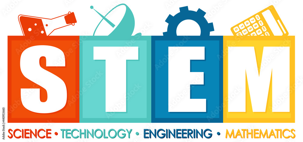 STEM education logo banner on white background Stock Vector | Adobe Stock