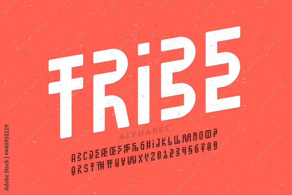 Tribal style font, alphabet letters and numbers vector illustration ...