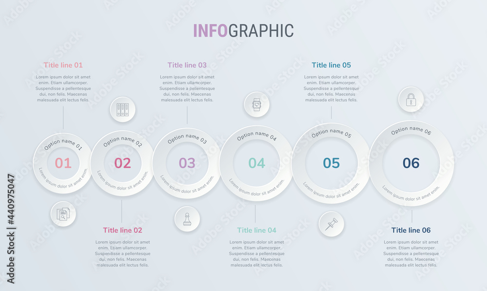 Vintage colors vector infographics timeline design template with ...