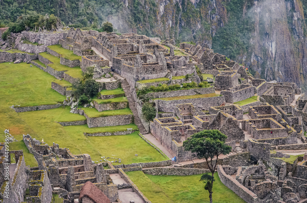 Ruins and ancient architecture of Machu Picchu lost city from inca ...