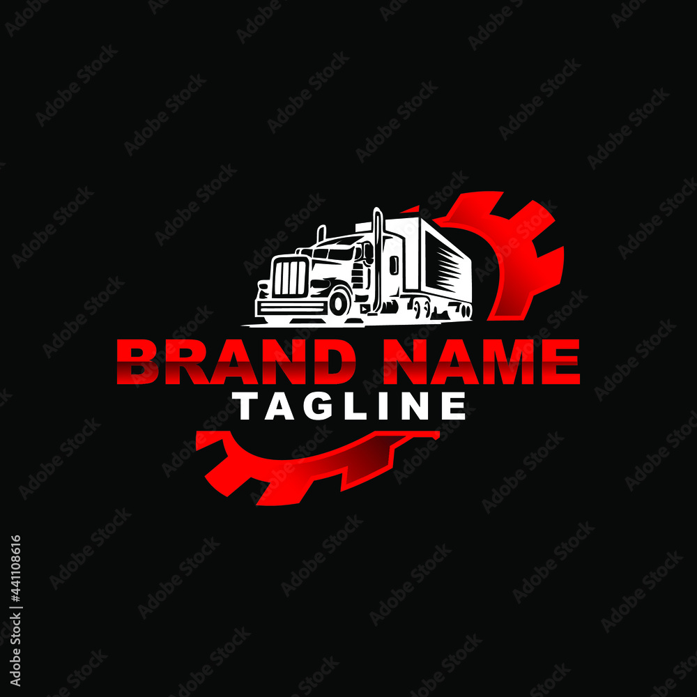 truck repair logo vector design creative idea Stock Vector | Adobe Stock