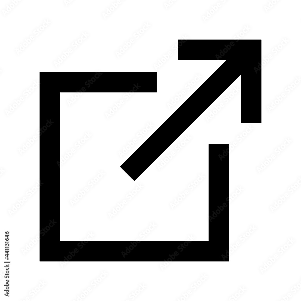 External hyperlink black line icon. Vector illustration of an arrow ...