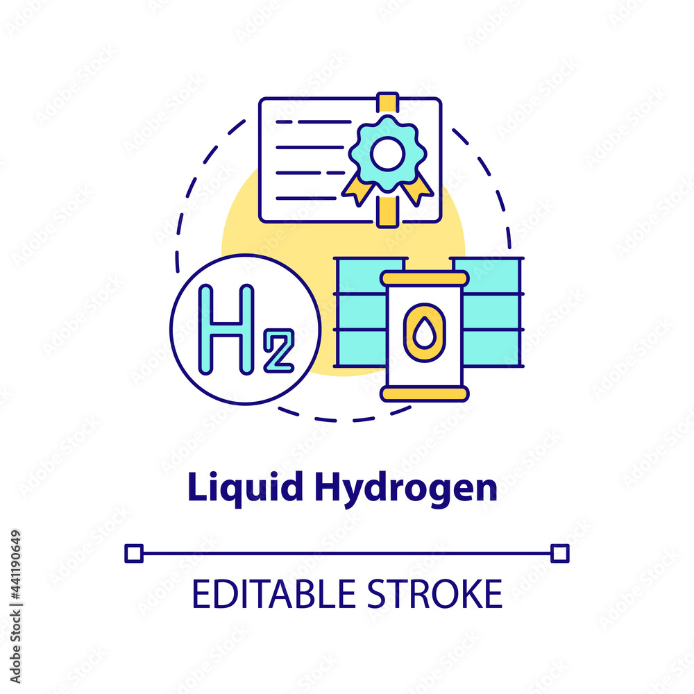 Vector de Stock Liquid hydrogen concept icon. Hydrogen storage type ...