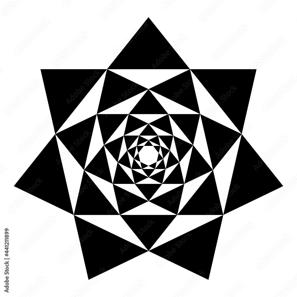 Heptagrams in heptagrams. Crossing points of seven seven-pointed stars ...