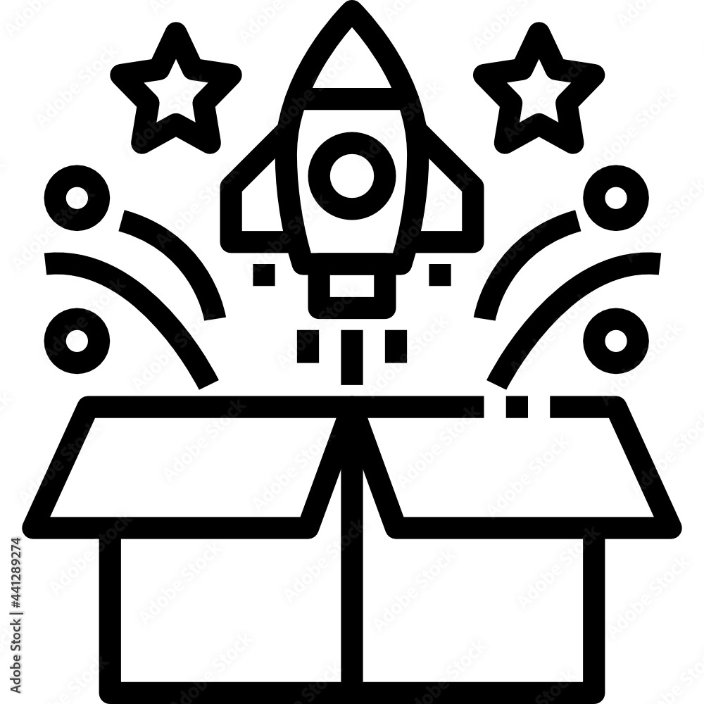 product launch line icon Stock Vector | Adobe Stock