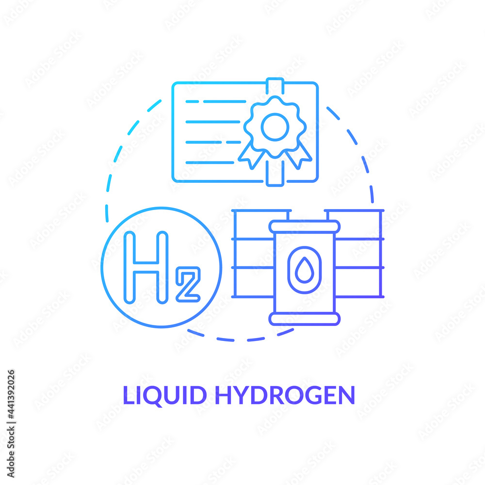 Liquid hydrogen concept icon. Hydrogen storage abstract idea thin line ...
