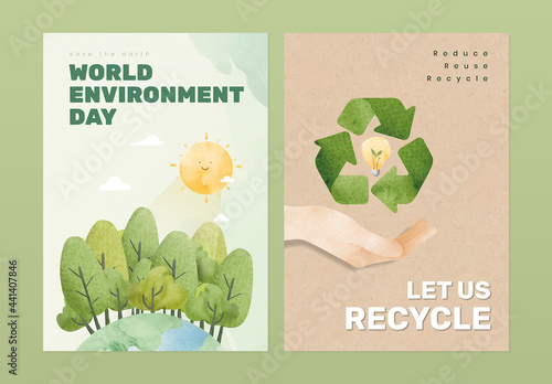 Editable World Environment Day Poster Layout Stock Template | Adobe Stock