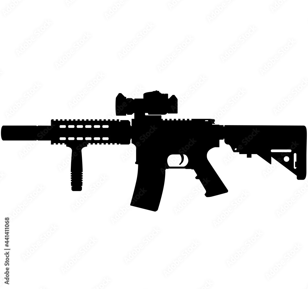 US Army, Police fully automatic machine gun M4 / M16 Carbine Caliber 5 ...