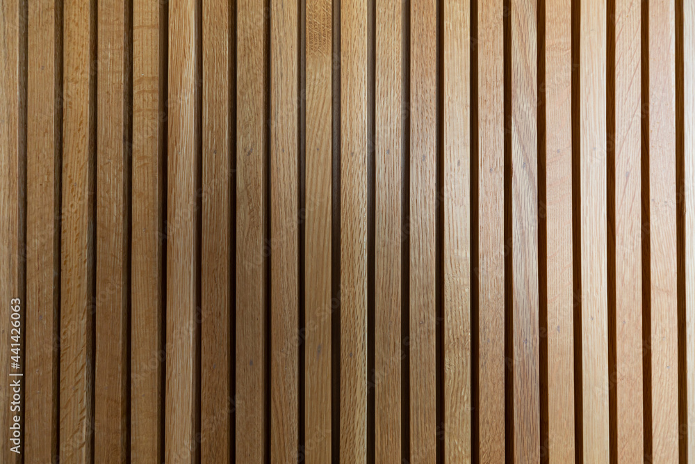 teak wood lath wall texture background. Stock Photo | Adobe Stock