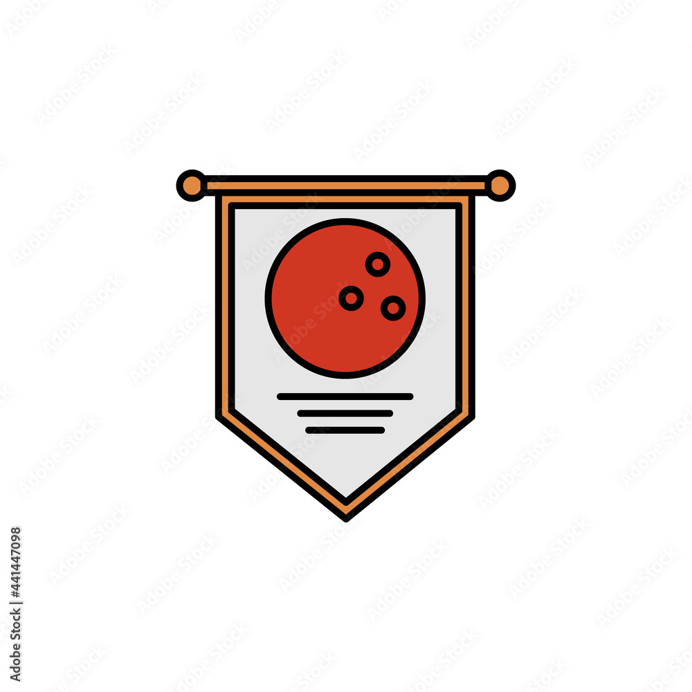 banner, bowling line recolored icon. Signs and symbols can be used for ...