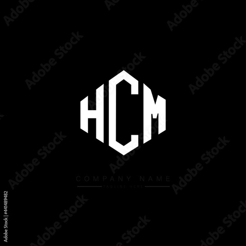 HCM letter logo design with polygon shape. HCM polygon logo monogram ...