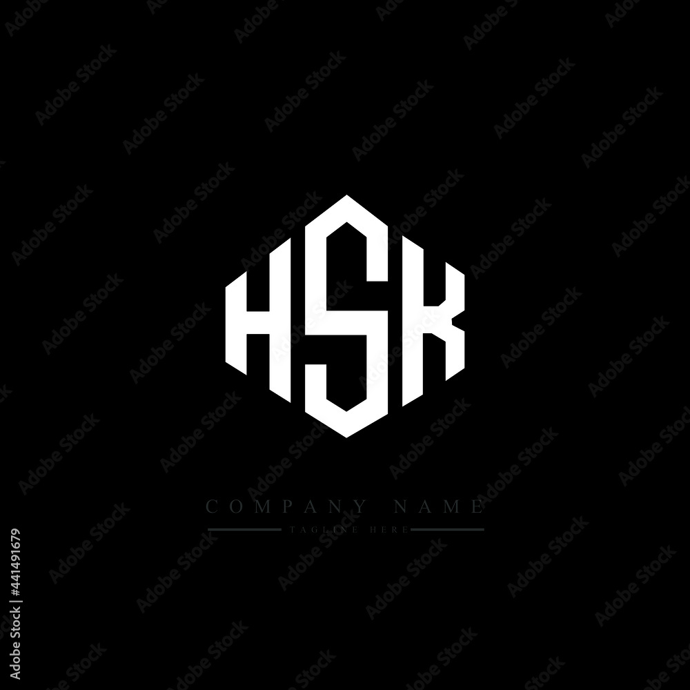 HSK letter logo design with polygon shape. HSK polygon logo monogram ...