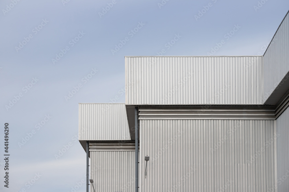 metal factory roof. warehouse and industrial building. corrugated ...