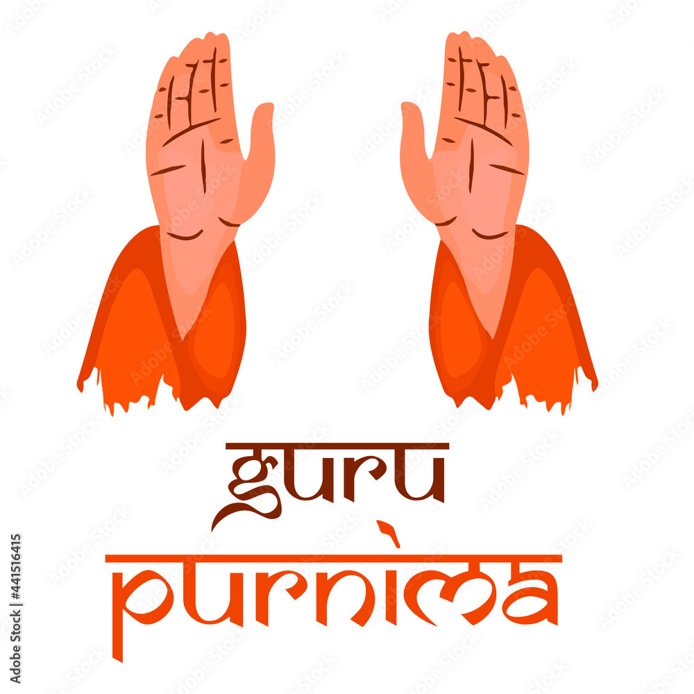 vector illustration of Happy guru Purnima greeting card with background ...