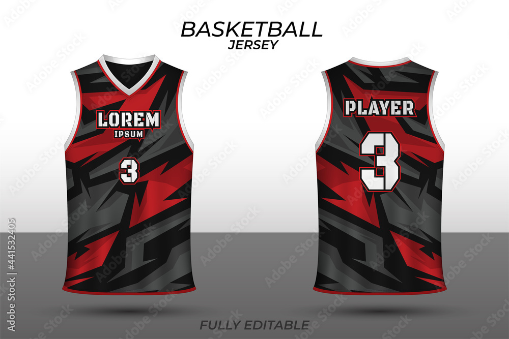 Basketball jersey design template. Uniform front and back. Sports ...