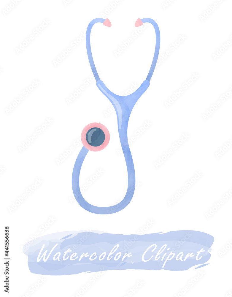 Watercolor stethoscope health medical cliparts, healthcare clipart ...