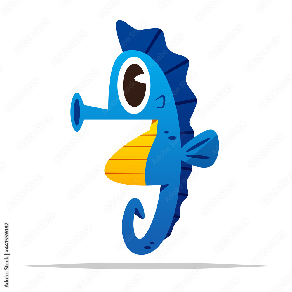 Cartoon seahorse vector isolated illustration Stock Vector | Adobe Stock