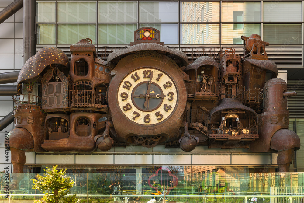 tokyo, japan - june 20 2021: Public art sculpture made of copper ...
