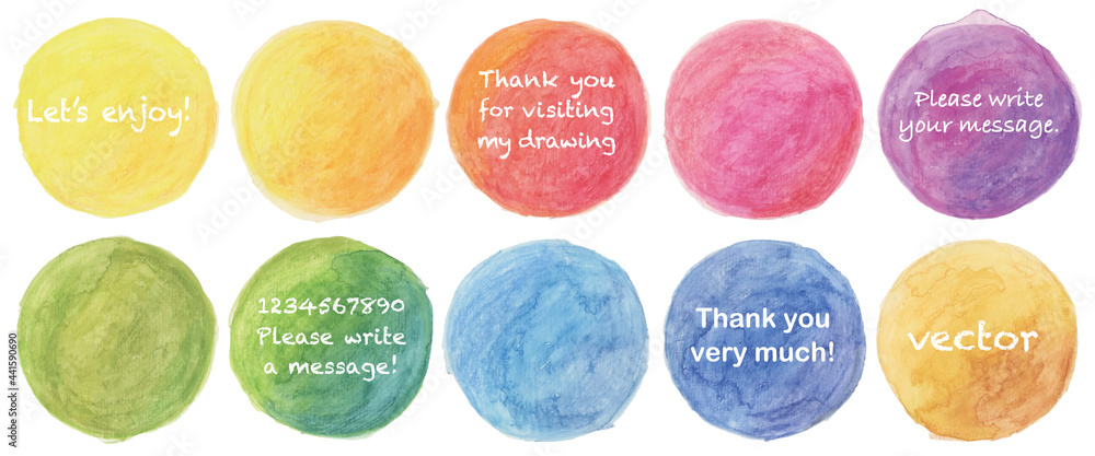 Vector watercolor painting circle sets Stock Vector | Adobe Stock