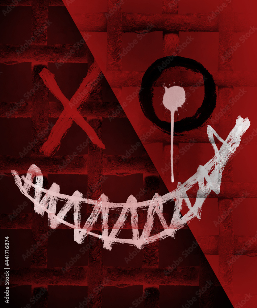 Funny Evil Scary Creepy Smile Horror Monster Dark Devil Smiley Design ...