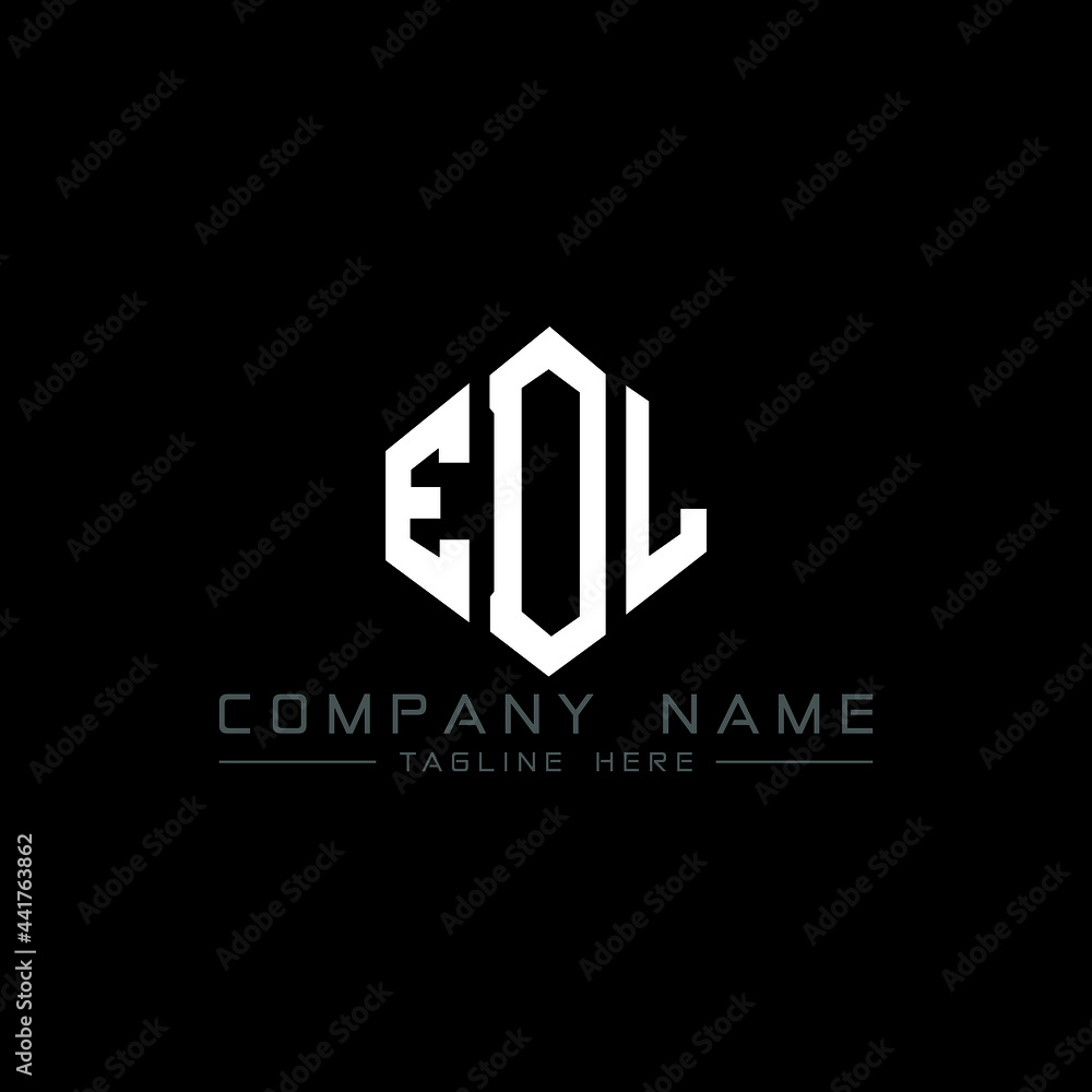 EDL letter logo design with polygon shape. EDL polygon logo monogram ...