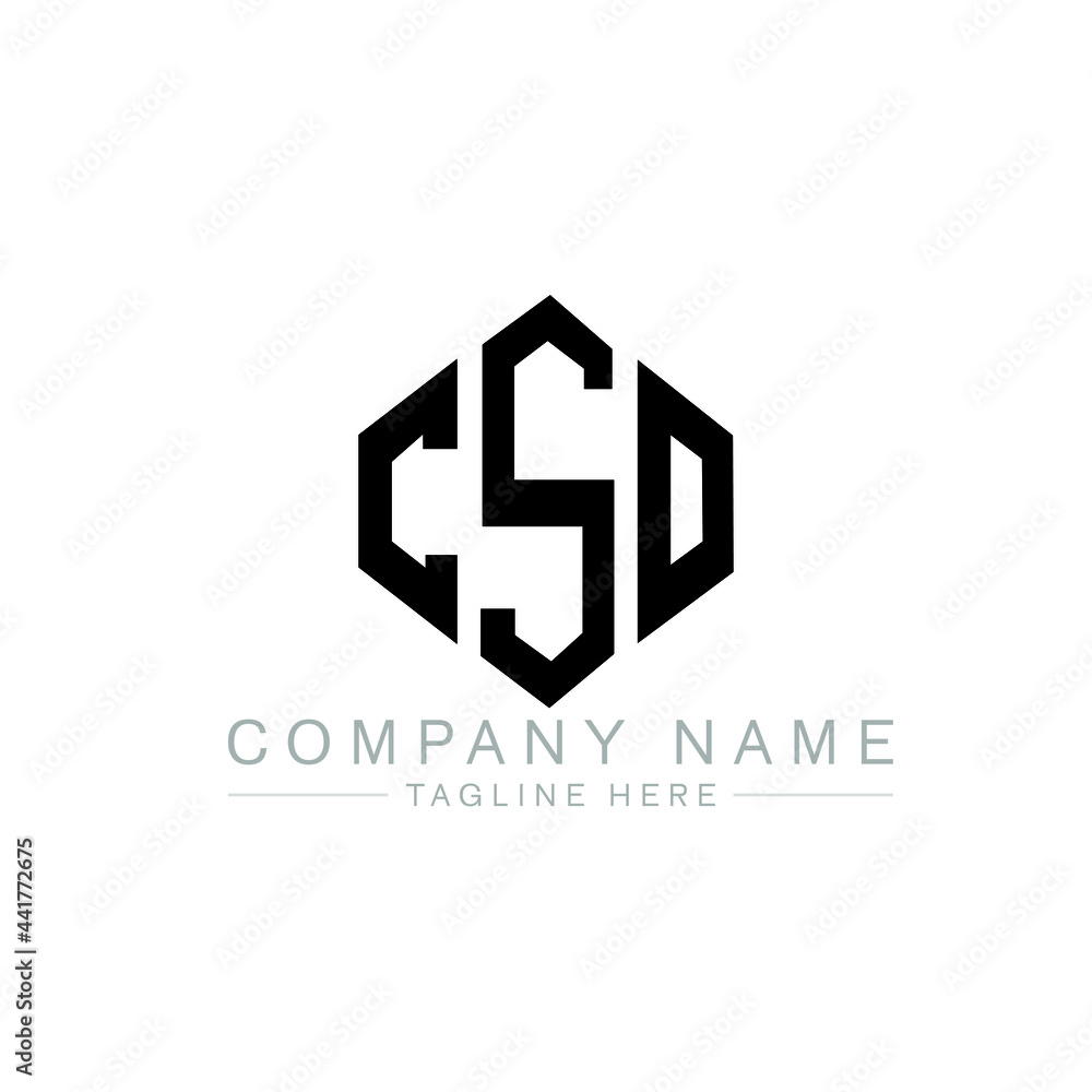 Стоковое векторное изображение «CSO letter logo design with polygon ...