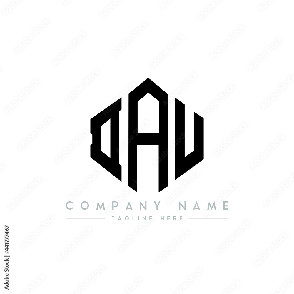 Image vectorielle Stock DAU letter logo design with polygon shape. DAU ...
