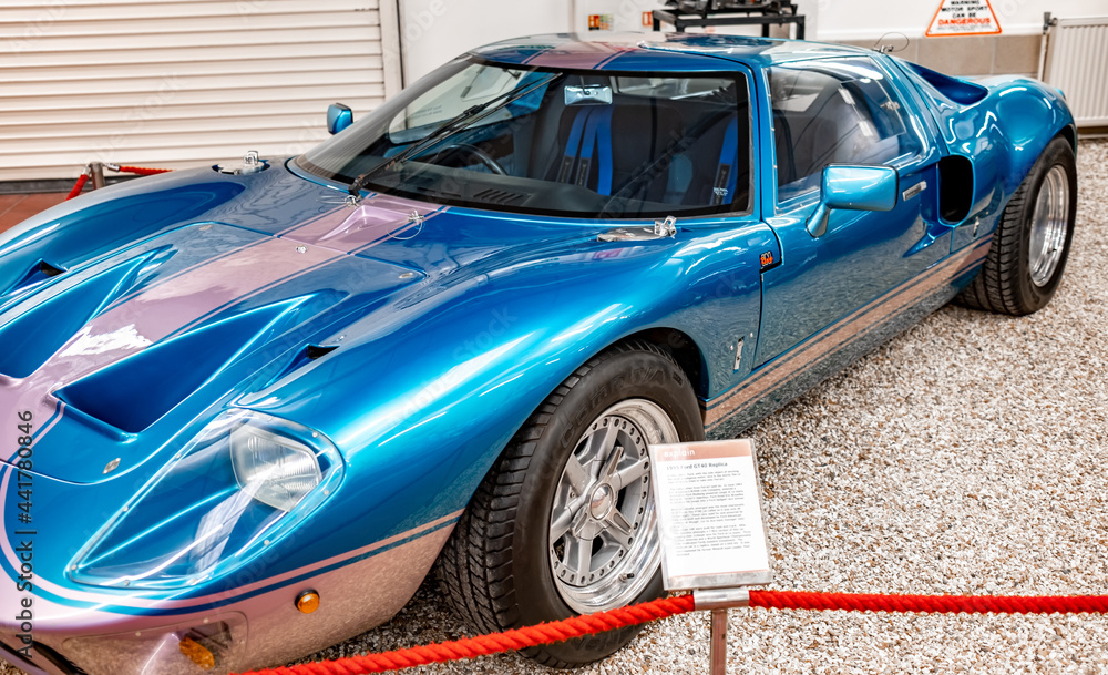 Yeovil, Somerset, UK – June 18 2021. The side view of a Ford GT40 ...