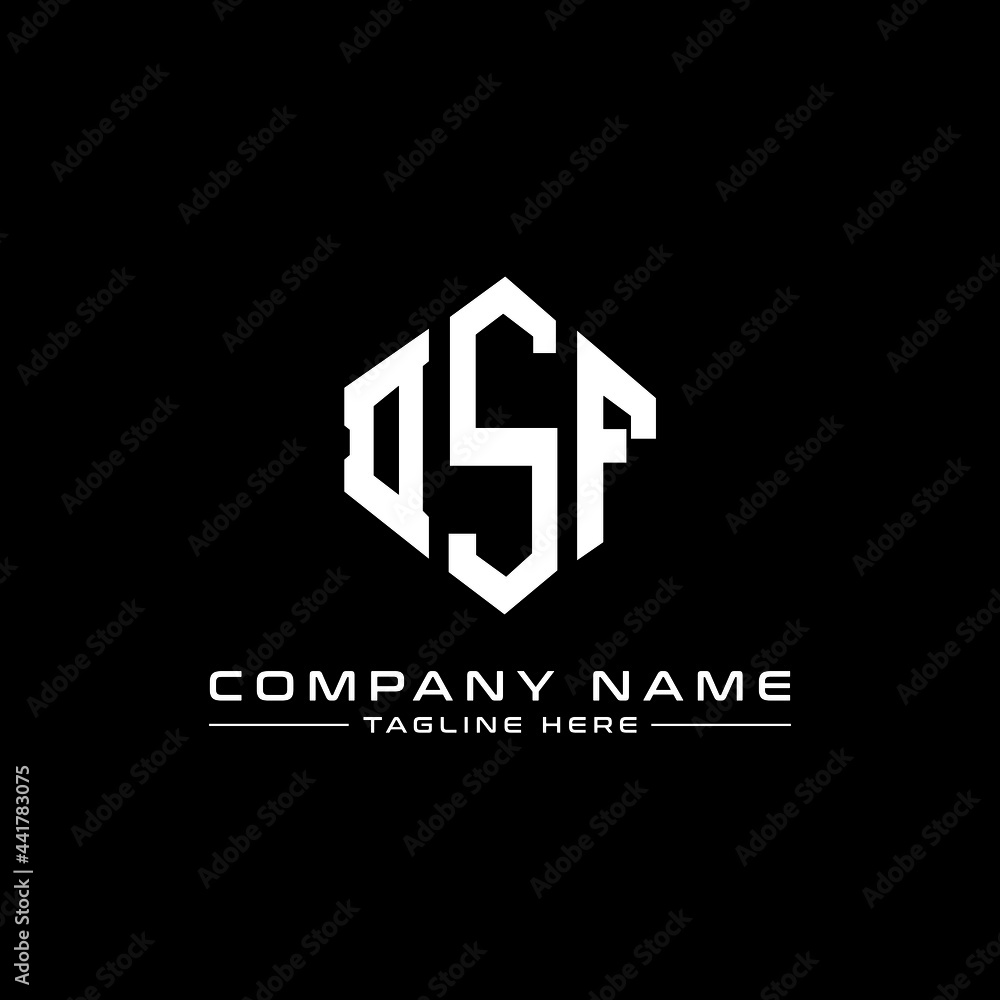 Стоковое векторное изображение «DSF letter logo design with polygon ...