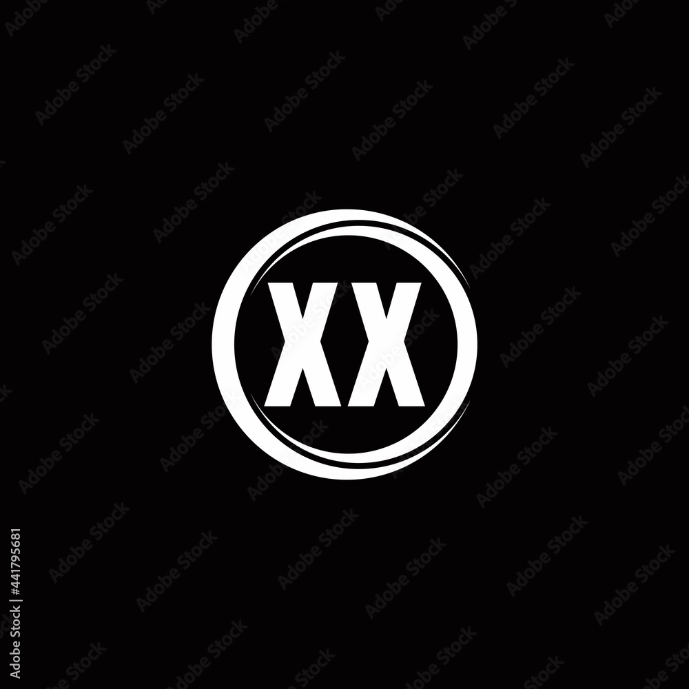 XX logo initial letter monogram with circle slice rounded design template Stock Vector | Adobe Stock