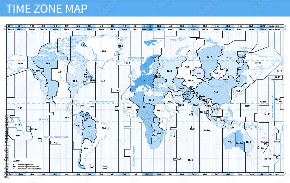 Blue Worldwide Map Of Time Zones Vector Illustration Central European blue-worldwide-map-of-time-zones-vector-illustration-central-european