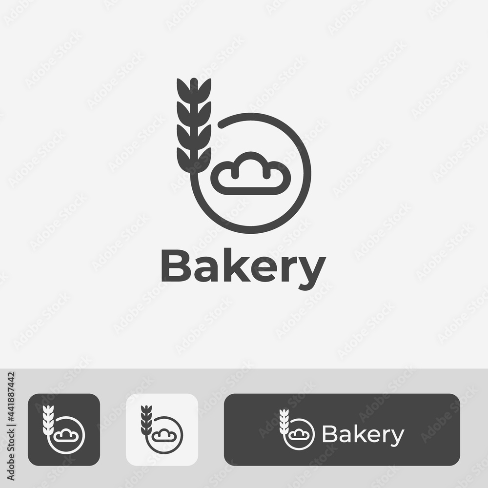 bakery logo with B letter, bread logo icon design for food busines ...