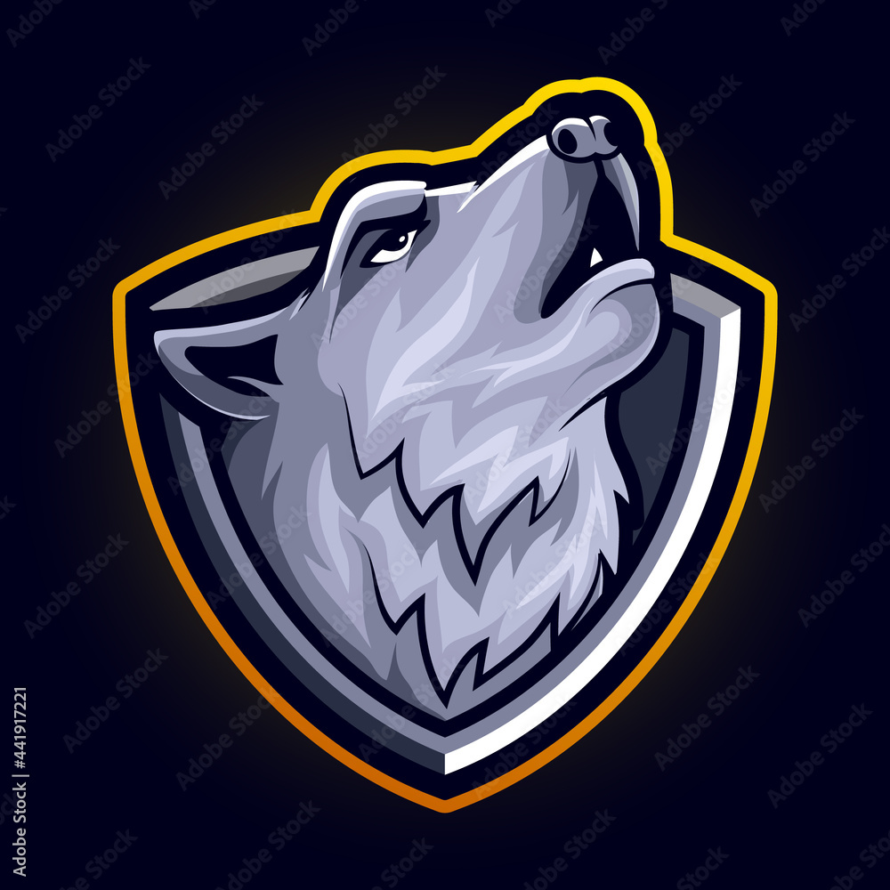 head wolf angry animal mascot for sports and esports logo vector ...