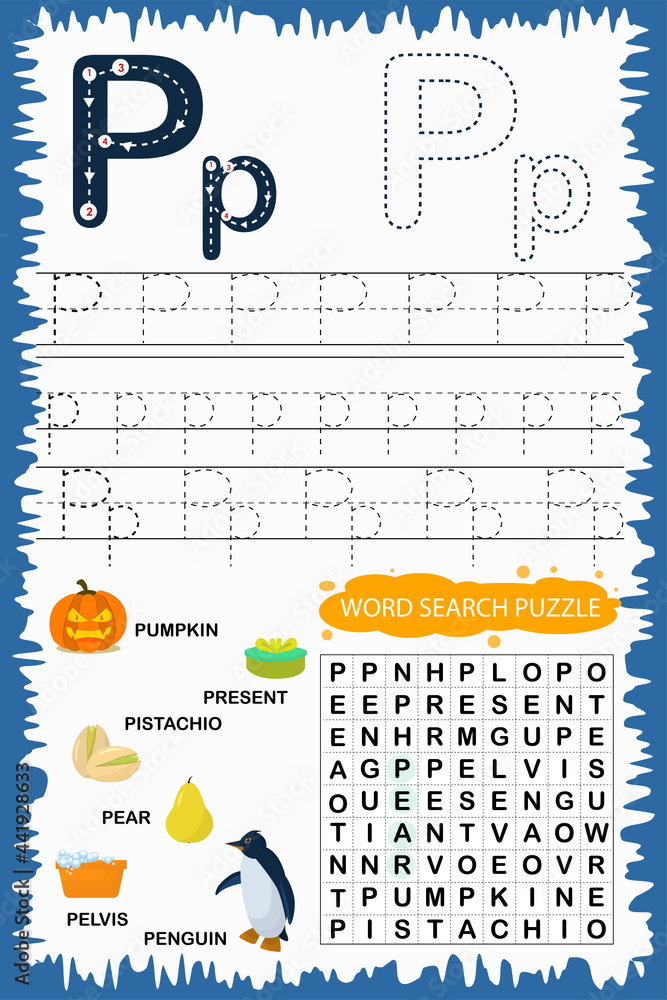 educational worksheet for children learning the English alphabet ...