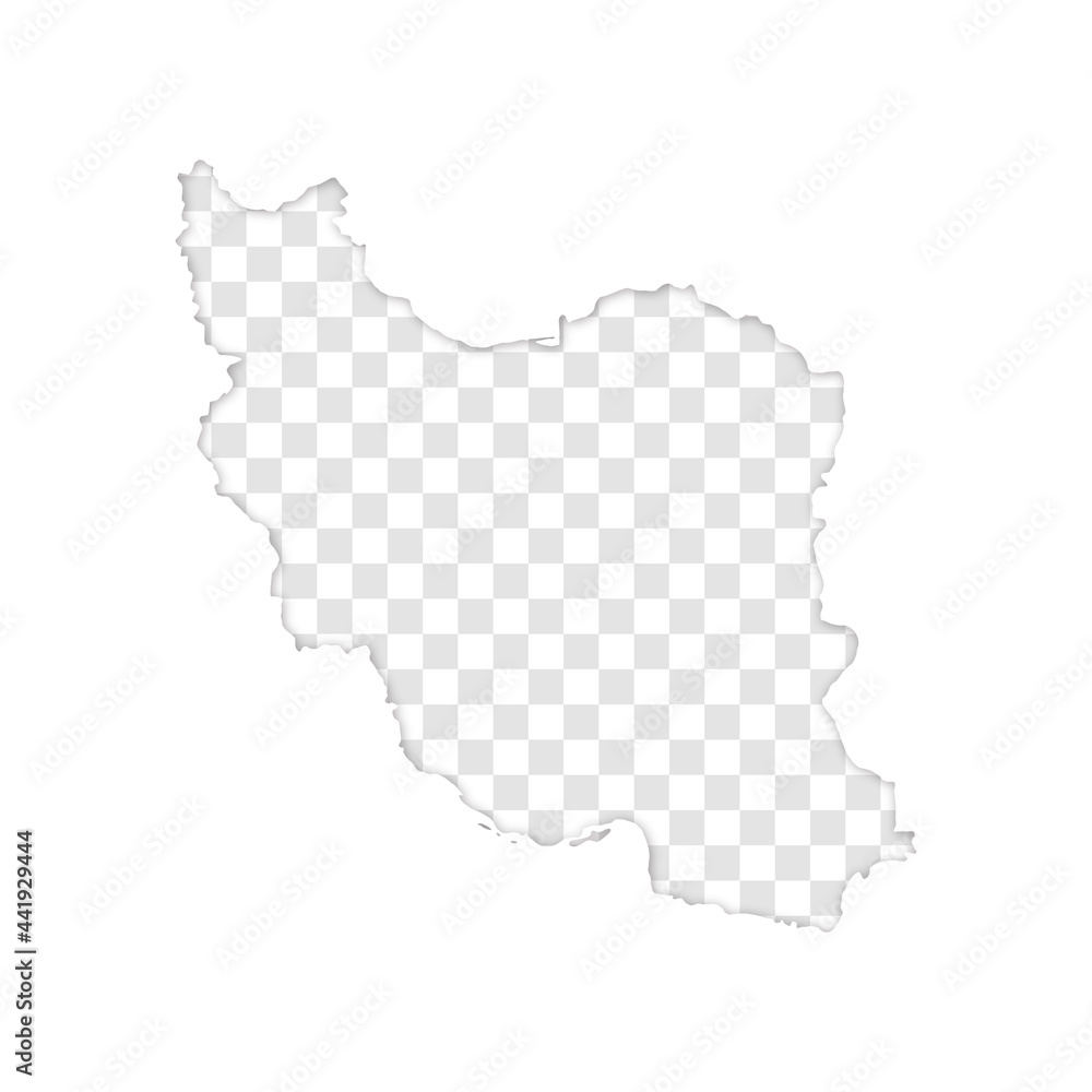 transparent silhouette of Iran map with shadow Stock Vector | Adobe Stock