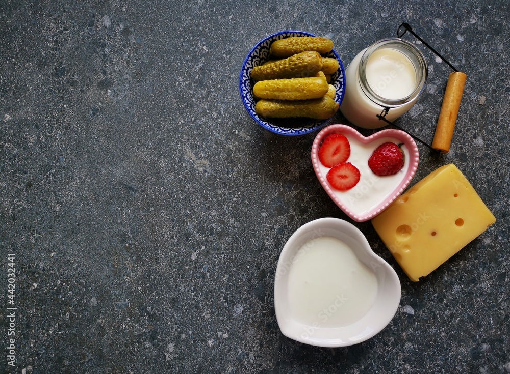 Food rich in probiotics. Probiotic foods for gut health and good ...