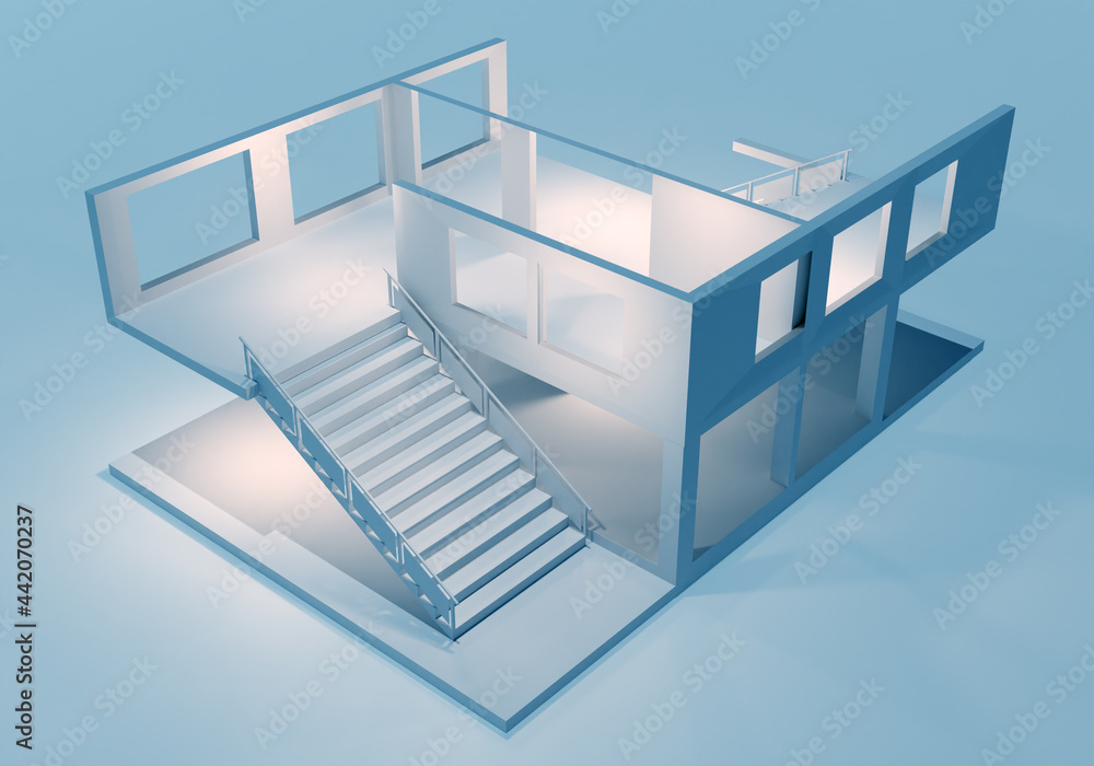Project of an office building. Layout of a modern business center ...