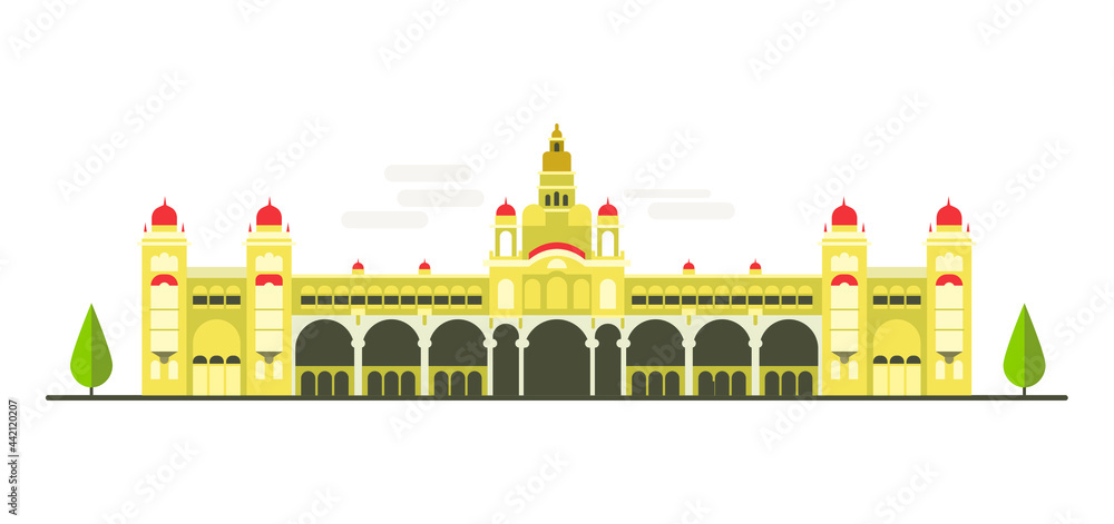 Cartoon symbols of India. Popular tourist architectural object: The ...