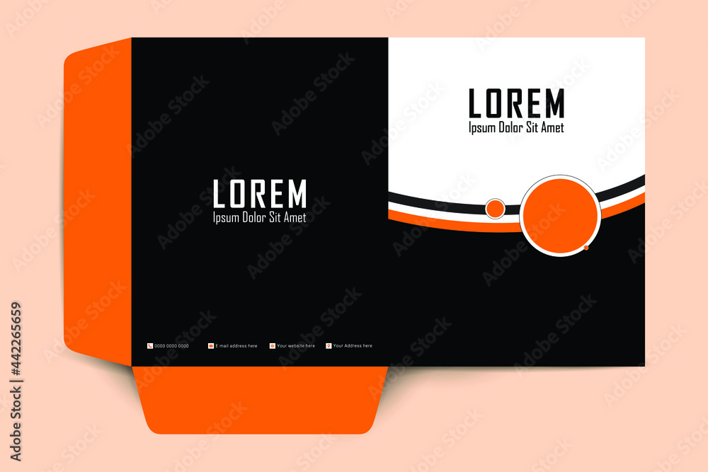 Presentation folder design template. Cover design for folder, brochure ...