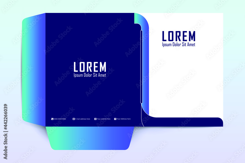 Presentation folder design template. Cover design for folder, brochure ...