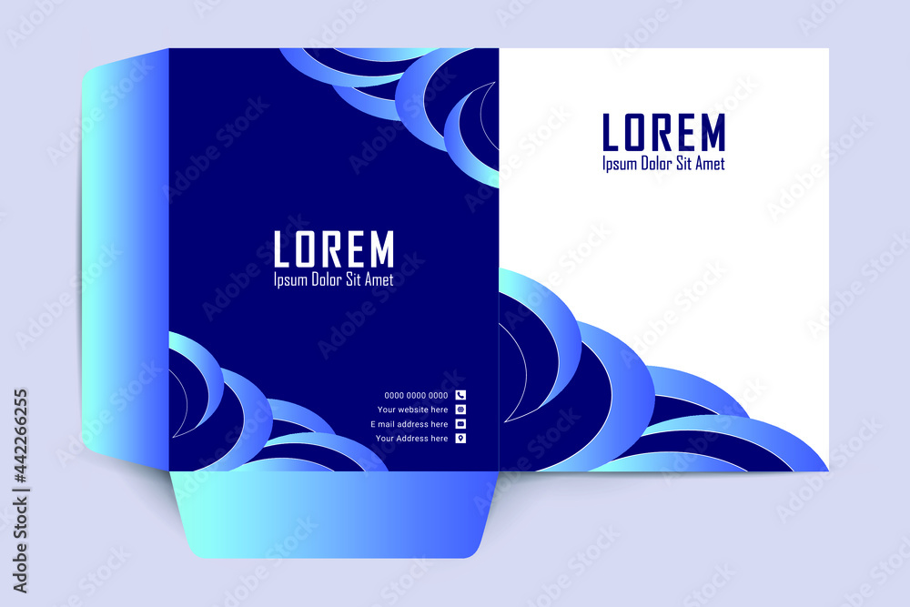 Presentation folder design template. Cover design for folder, brochure ...