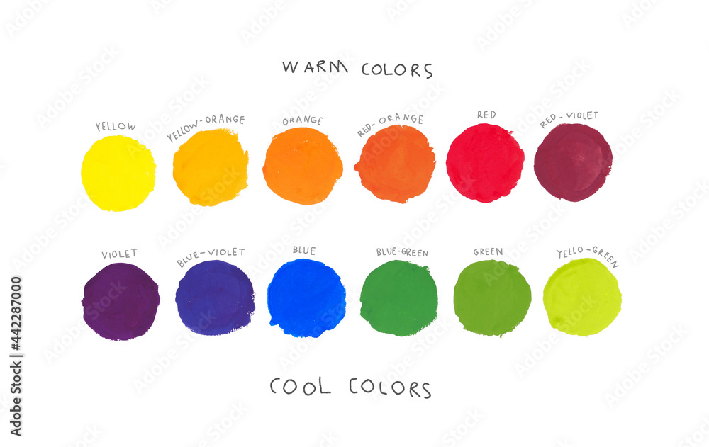 Basic colors theory for kids concept. Colour palette of primary ...