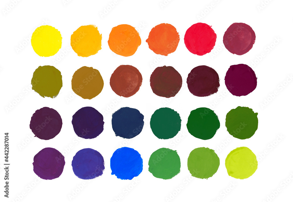 Basic colors theory concept. Colour palette of primary, secondary ...