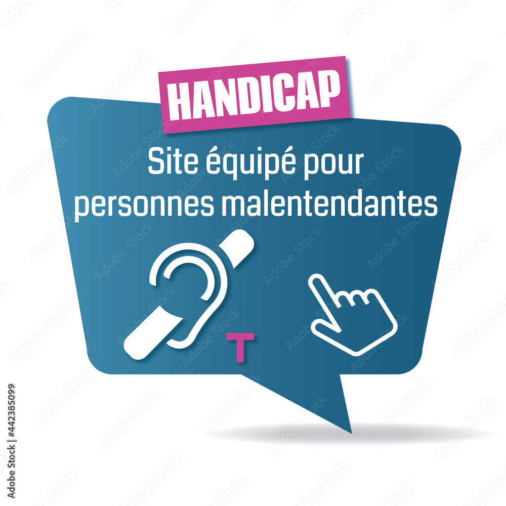 Logo site équipé pour personnes malentendantes. Stock Vector | Adobe Stock