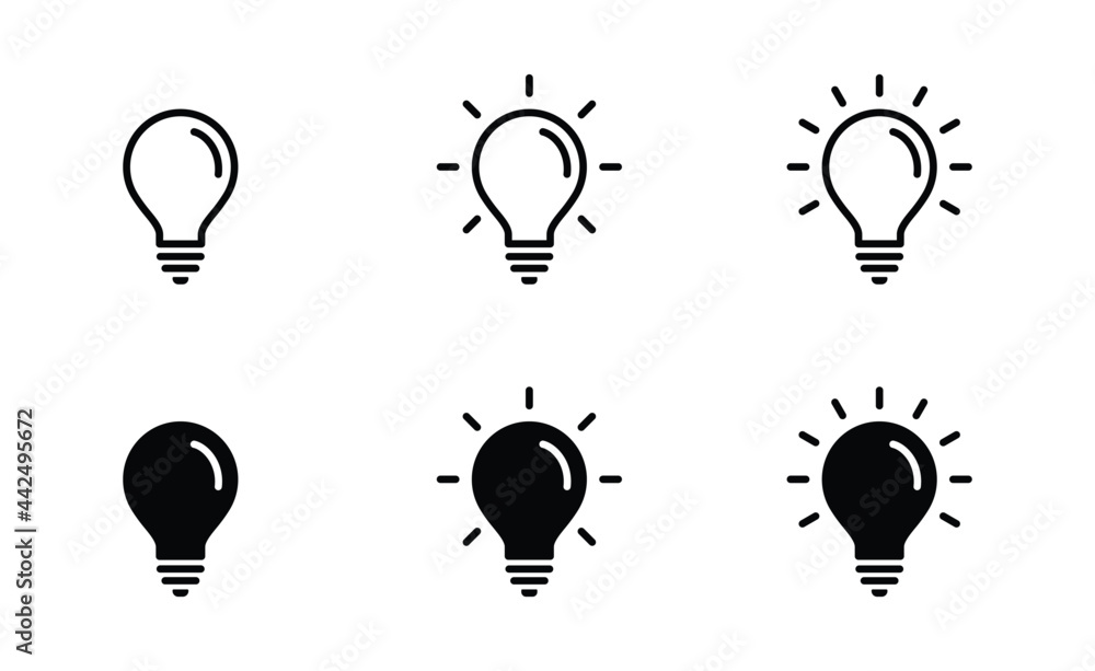 Light Bulb icon set, Idea icon symbol vector Stock Vector | Adobe Stock